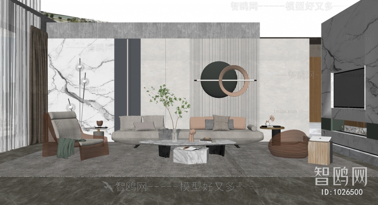 Modern A Living Room sketchup Model Download - Model ID.534332042 | 1miba