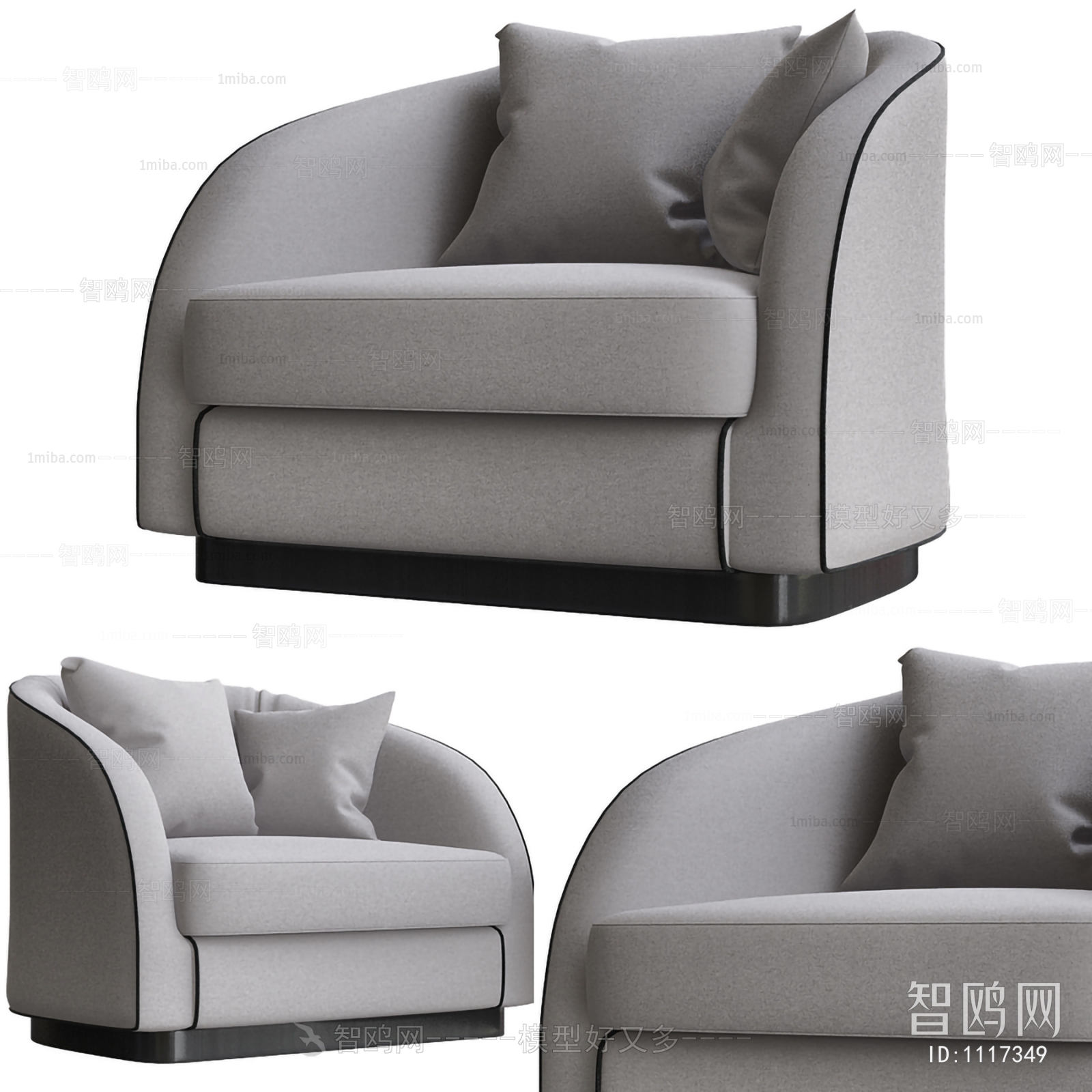 Modern Single Sofa 3D Model Download - Model ID.687798985 | 1miba