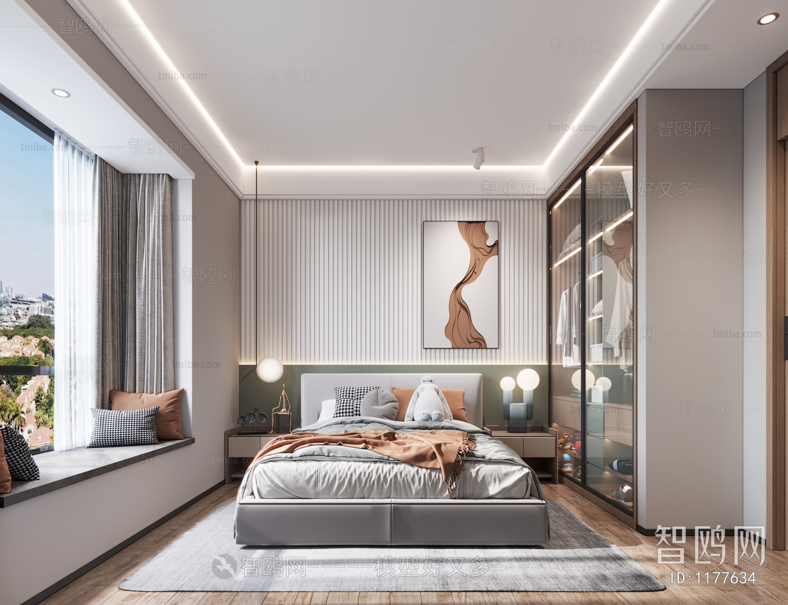 Modern Bedroom 3d Model Download Model Id 169096953 1miba