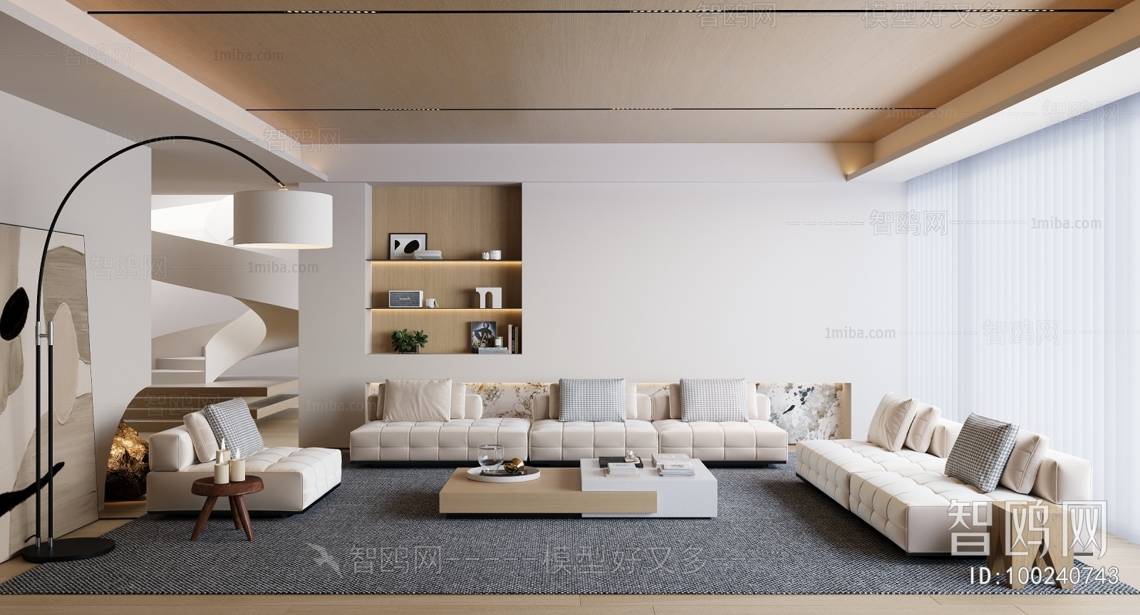Modern A Living Room 3D Model Download - Model ID.100240743 | 1miba