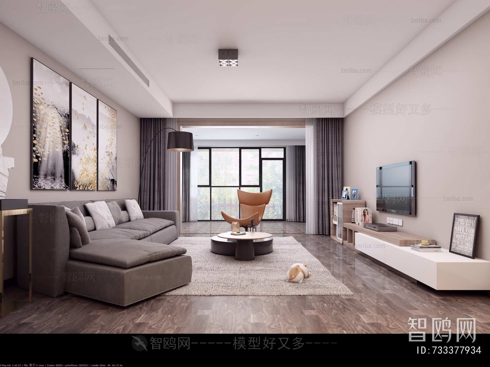 Modern A Living Room 3D Model Download - Model ID.733377934 | 1miba