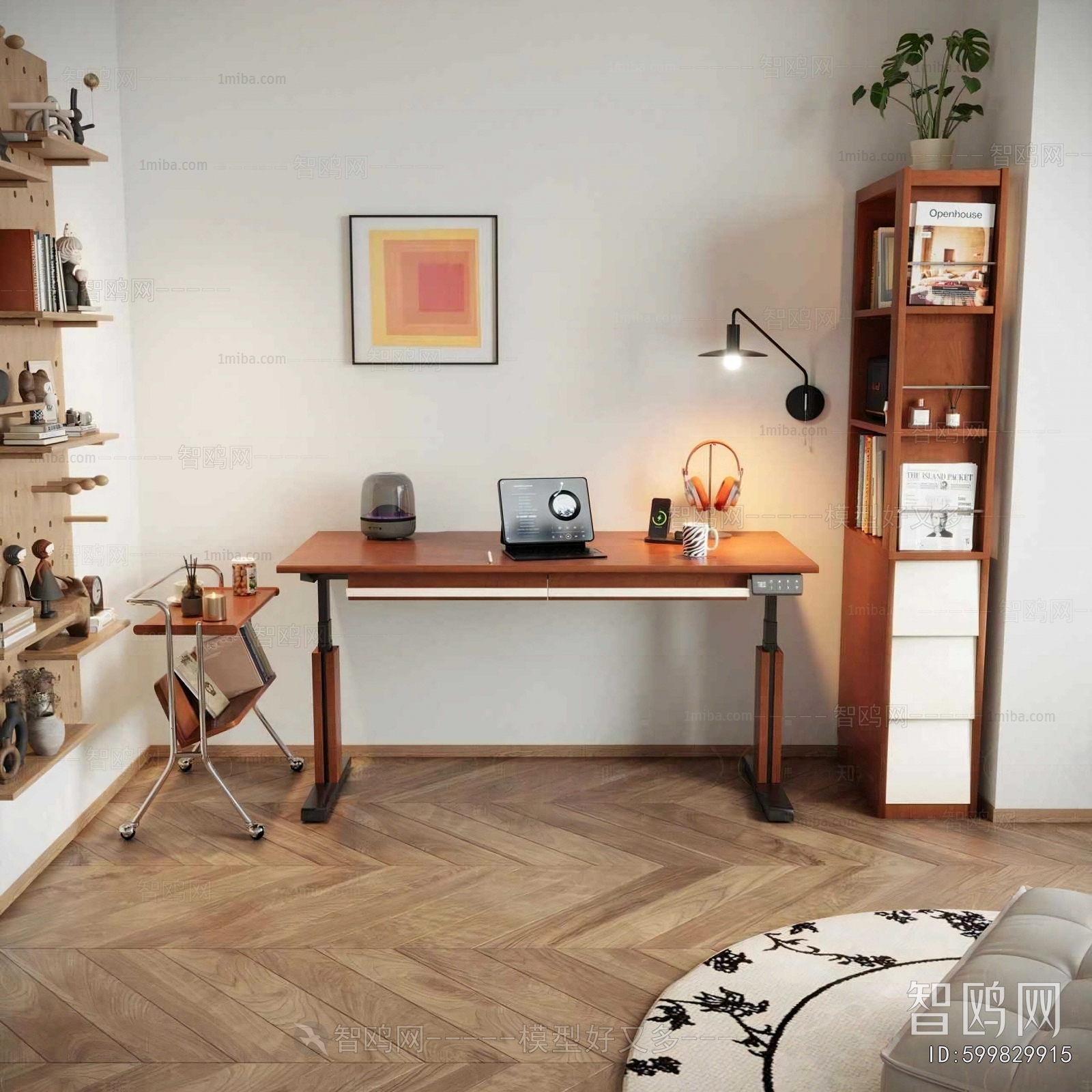 Modern Computer Desk And Chair 3D Model Download - Model ID.599829915 ...